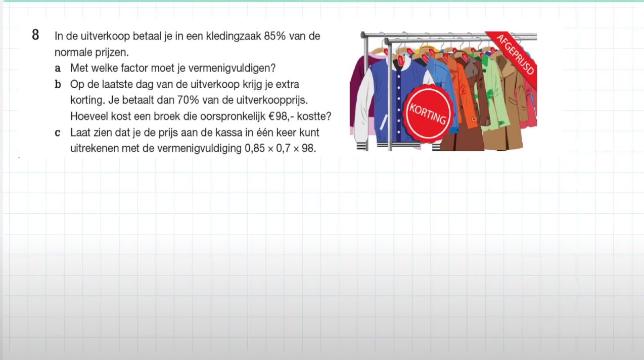 Video VWO 2 13e editie opgave 2 | 7.1 Van procent naar factor ... Video VWO 2 13e editie opgave 2 | 7.1 Van procent naar factor ...